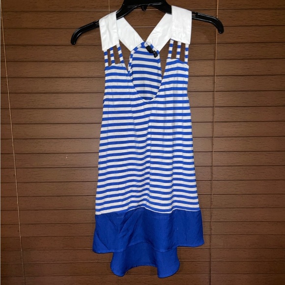 Tops | Royal Blue And White Tank Top | Poshmark